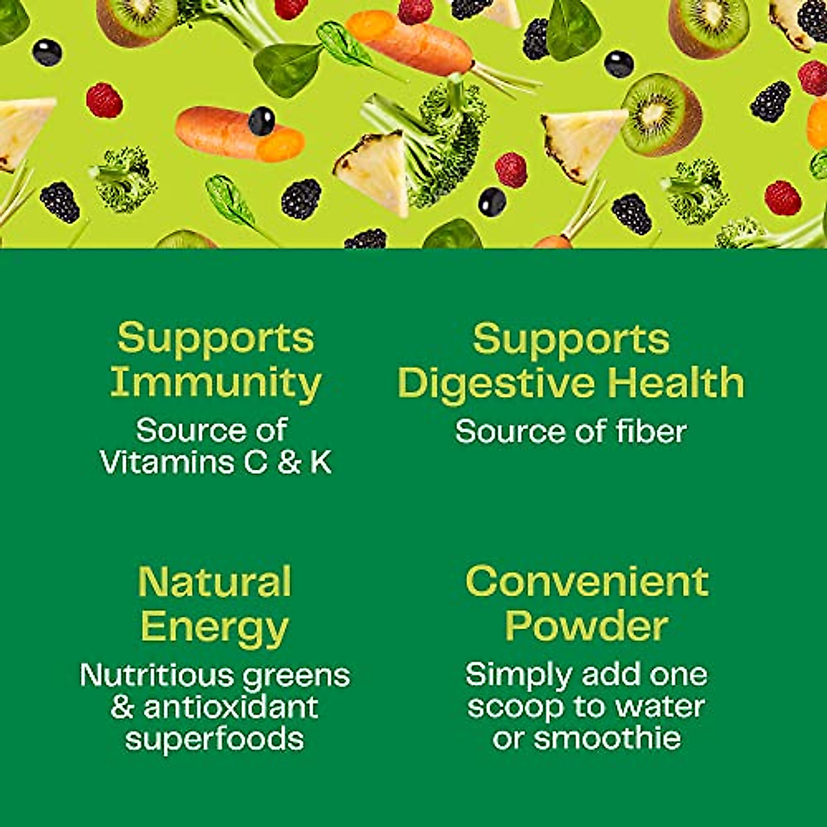 Amazing Grass Greens Blend Superfood: Super Greens Powder Smoothie Mix with Organic Spirulina, Chlorella, Beet Root Powder, Digestive Enzymes & Probiotics, Original, 60 Servings