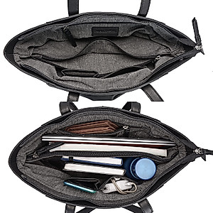 MARC PETER Lisa Black Real Leather Tote Bag for Women | Top Handle Satchel | Women Fashion Shoulder Bag