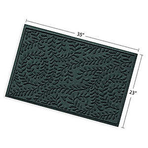 Bungalow Flooring Waterhog Door Mat, 2' x 3' Made in USA, Durable and Decorative Floor Covering, Skid Resistant, Indoor/Outdoor, Water-Trapping, Boxwood Collection, Evergreen