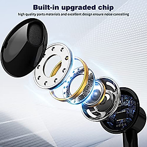 3.5mm Headphones Wired Earbuds with Microphone Noise Cancelling Earphone HiFi Stereo Clear Call Volume Control Semi In-Ear Ear Buds for Moto G Power G Pure Samsung A03s S10 A12 Nintendo Switch MP3 MP4