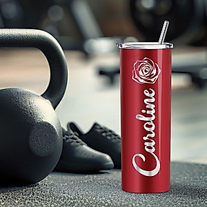 Custom Tumbler Personalized Birth Flower Cups with Names Customized Tumbler Cups Personalized Gift for Women Girlfriend Birthday Valentines Day Gifts