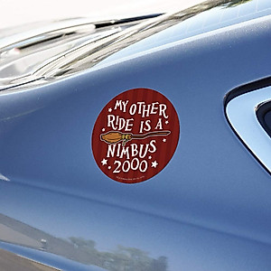 Harry Potter My Other Ride is a Nimbus 2000 Automotive Car Refrigerator Locker Vinyl Circle Magnet