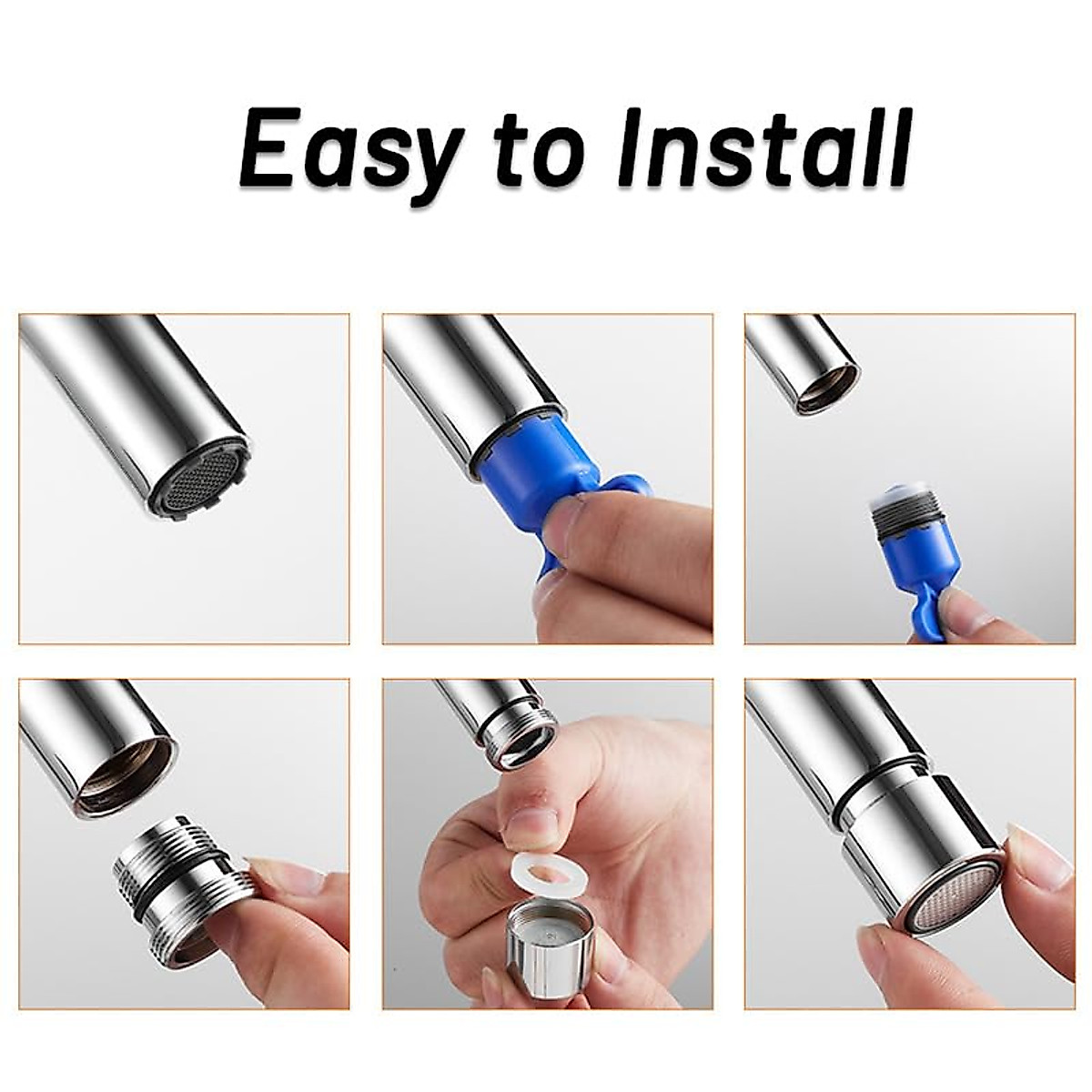 8 Pack Faucet Cache Aerator - 18.5 mm Water Saving Flow Limiter Set for Bathroom or Kitchen Replacement Parts - Sink Aerator Replacement Set, with Wrench Removal Tool(1.5GPM) (8 Pack)