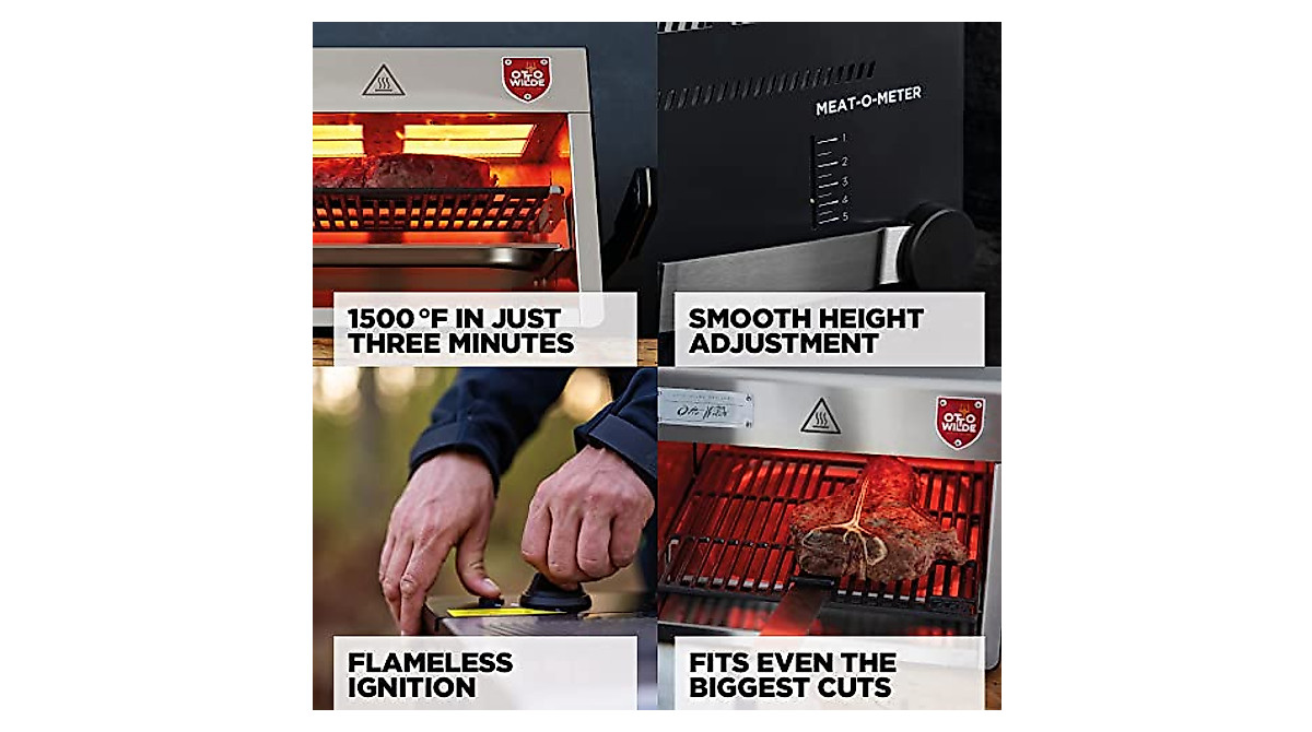 Otto Grill Original: 1500°F Infrared Steak Grill in 3 Mins