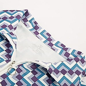 Golf Polo Shirts for Women Sleeveless Sports Athletic Workwear Quick Dry Print Tank Tops(S, Purple Plaid)