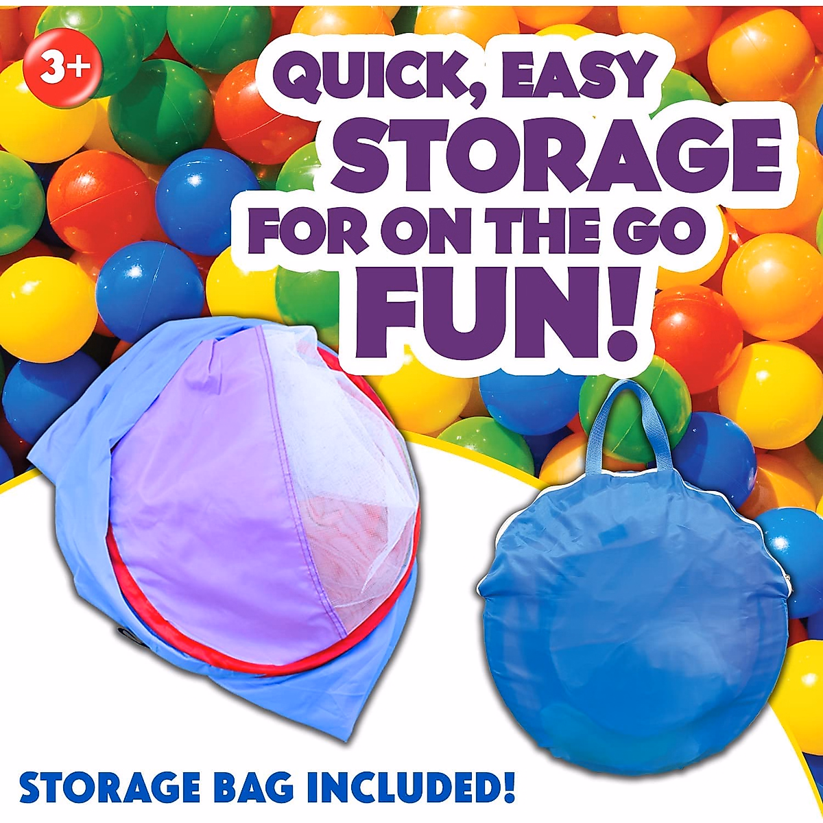 Hide and Slide 7pc Kids Ball Pit Play Tent and 20 Balls, Toddler Jungle Gym Play Tent Crawl Tunnel Toy for Babies Infant Children, Birthday Gift Girls Boys, Indoor Outdoor Gift, Portable Play Center