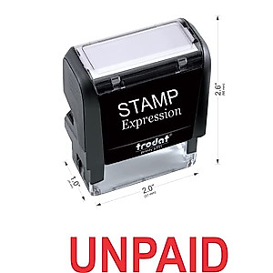 StampExpression - UNPAID Office Self Inking Rubber Stamp - Red Ink (A-5415)