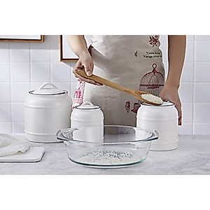 Toichi ceramic canisters | 51 FL.OZ Ceramic Food Storage Jar|White cookie jar|Ceramic canisters with lids|Coffee Canister|Ceramic jar with lid