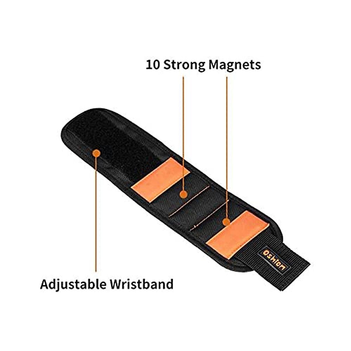 HKETFG Magnetic Wristband - Men & Women's Tool Bracelet with 10 Strong Magnets to Hold Screws, Nails and Drilling Bits - Gift Ideas for Dad, Husband, Handyman or Handy Woman﻿