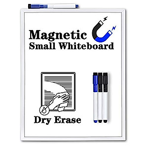 Small White Board(11 x 14 Inches), Browill Magnetic Dry Erase Whiteboard Board with 4 Dry Erase Markers for to Do List, Refrigerator, Locker, Office Door, Wall - with Hook