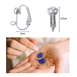 HLLMX 20 PCS Clip-on Earring Converter with Easy Open Loop Hypoallergenic Earring Clip On Backs Parts Components Findings for DIY Earring and Turn Any Studs or Pierced into Clip on (Silver)