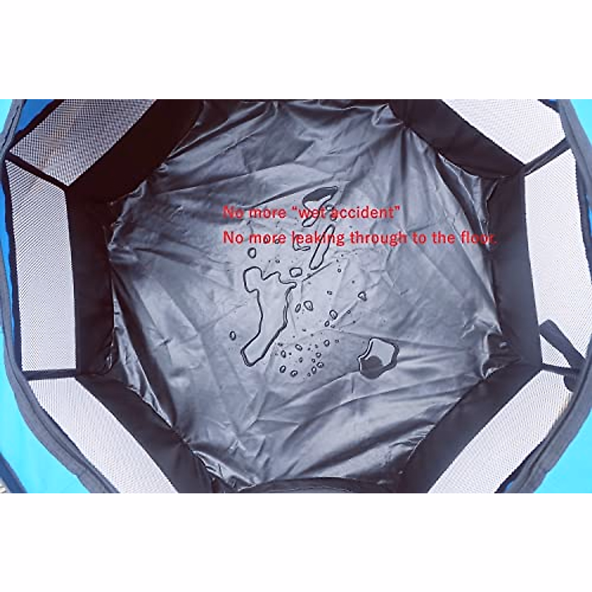 Tecageaon Portable Foldable Pet Playpen Exercise Pen Kennel Tent Carrying Case Indoor Outdoor Water-Resistant Removable Shade Cover for Puppies Kittens Cats Small Dogs (Blue)