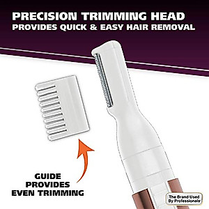 Wahl Clean & Confident Female Battery Pen Trimmer & Detailer with Rinseable Blades for Hygienic Grooming & Easy Cleaning – for Eyebrows, Facial Hair, Bikini Lines, & Other Detailing – Model 5640-2701