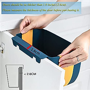 Hanging Kitchen Trash Can,Foldable Waste Bin for Kitchen,Hanging Folding Mini Trash Can for Kitchen Cabinet Door,Collapsible Hang Small Plastic Garbage Can for Cabinet/Car/Bedroom/Bathroom 3L(White)