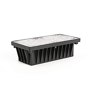 Solar Brick Landscape Path Light, 8x4 Recessed Polyresin Paver, Cool White LEDs, Waterproof, Outdoor Use, No Wires or Plugs - Rechargeable Battery Included