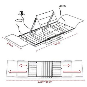 Bath Tray,Bathtub Caddy Tray For Luxury Bath European Bathtub Caddy And Tray Expandable Bath Tray ,Bathtub Caddy Tray For Luxury Bath With Extending Sides Wine Glass Holders And