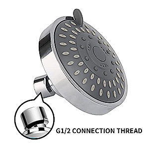 Solimeta High Pressure Shower Head, High Flow Bathroom Showerhead with Adjustable Brass Ball Joint