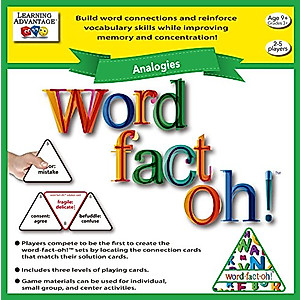 LEARNING ADVANTAGE 2191 Word-FACT-Oh Analogies, Grade: 3 to Multi