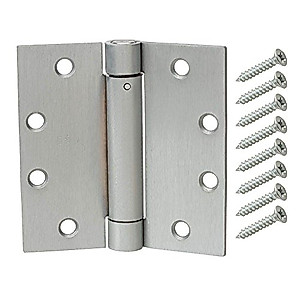 Everbilt 4-1/2 in. x 4-1/2 in. Satin Chrome Adjustable Spring Door Hinge