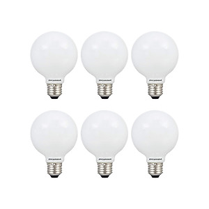 SYLVANIA LED TruWave Natural Series Globe Light Bulb, 60W Daylight Medium Base, Dimmable, Frosted - 6 Pack