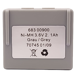 3.6V 2100mAh 2.1Ah Ni-Mh Rechargeable Battery 68300900 for HETRONIC Remote Control, Grey 683 00900 Battery, Pack of 2