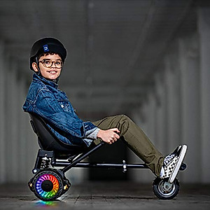 Jetson JetKart 2.0 Universal Hoverboard Attachment, 6" Tire, Bucket Seat, Adjustable Footrest Accommodates Most Heights, Ages 12+, Black, JKAR20-BK