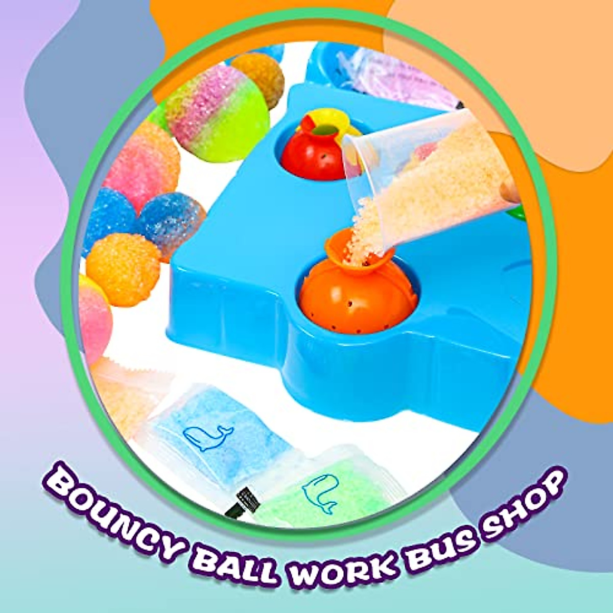 DIY Magic Light-up Jumbo Crystal Balls - Make Your Own Bouncy Ball Kit for Kids - STEM Science Craft Kits - Include 80 Bags of Crystal - Perfect Birthday Party Favors Gift for Boys & Girls Ages 6+