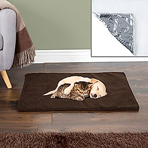 PETMAKER Large/X-Large Self Warming Thermal Pet Crate Pad Brown