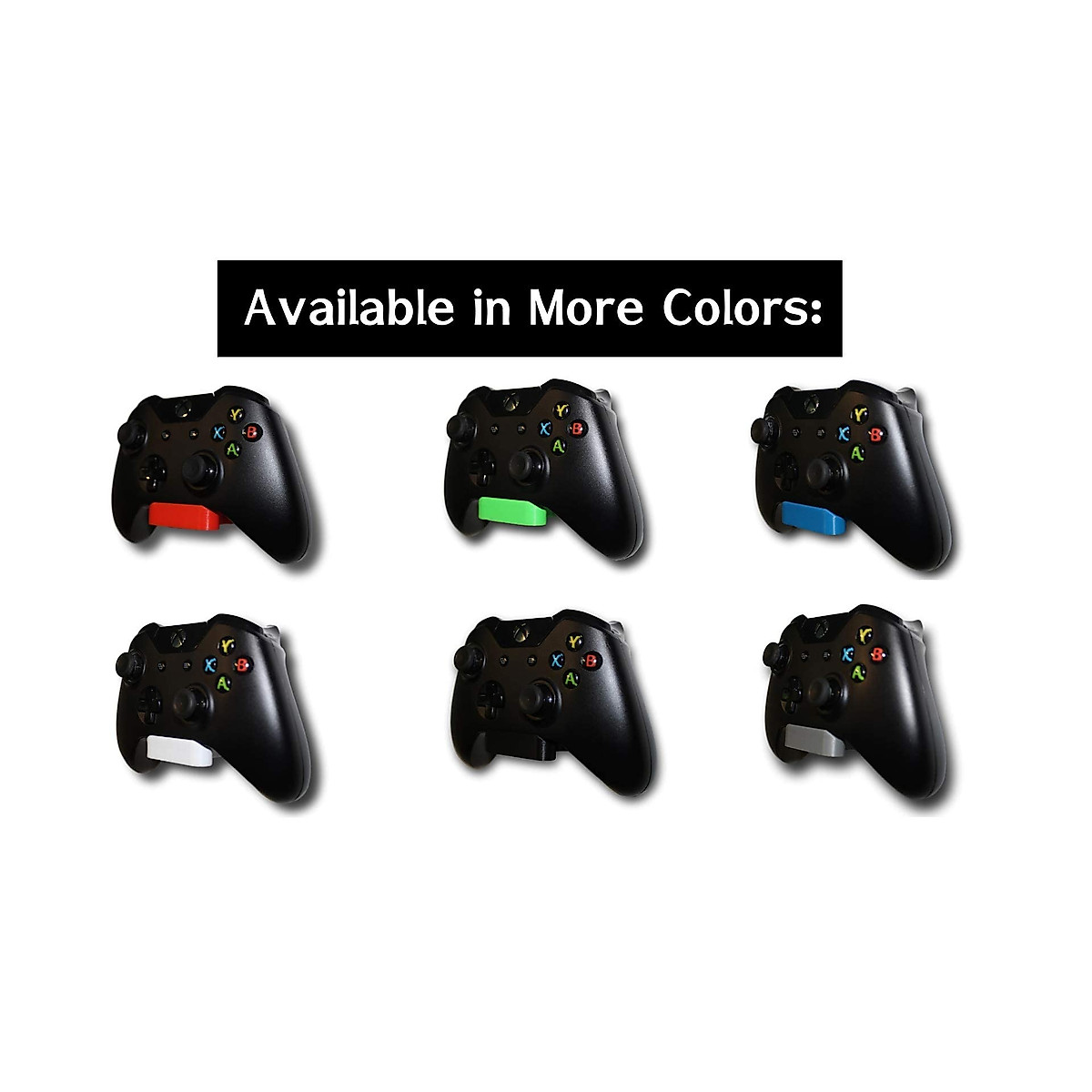 3DLASERSLAB Damage-Free Controller Wall Mount Kit for Xbox One (4 Pack, Black), Microsoft, Easy Install, 3M Command Strip Included (Black, 4)