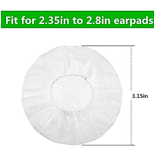 100pcs White Disposable Headphone Covers, Non-Woven Earpad Cover for Most On Ear Headphones 3.15" (8cm)