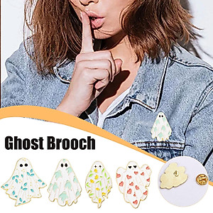 Cute Ghost Enamel Brooch Pin,Gothic Badges Halloween Pins for Women/Men, Cartoon Boo Ghost Enamel Pins for Jackets Backpacks, Pink