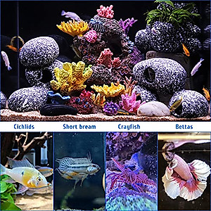Hamiledyi Cichlid Rock Cave Betta Hideout Resin Aquarium Decoration Caves Small Fish Shelter Stone Hideaway Resin Fish Tank Accessories Ornaments for Crayfish Aquatic Breed Play Rest