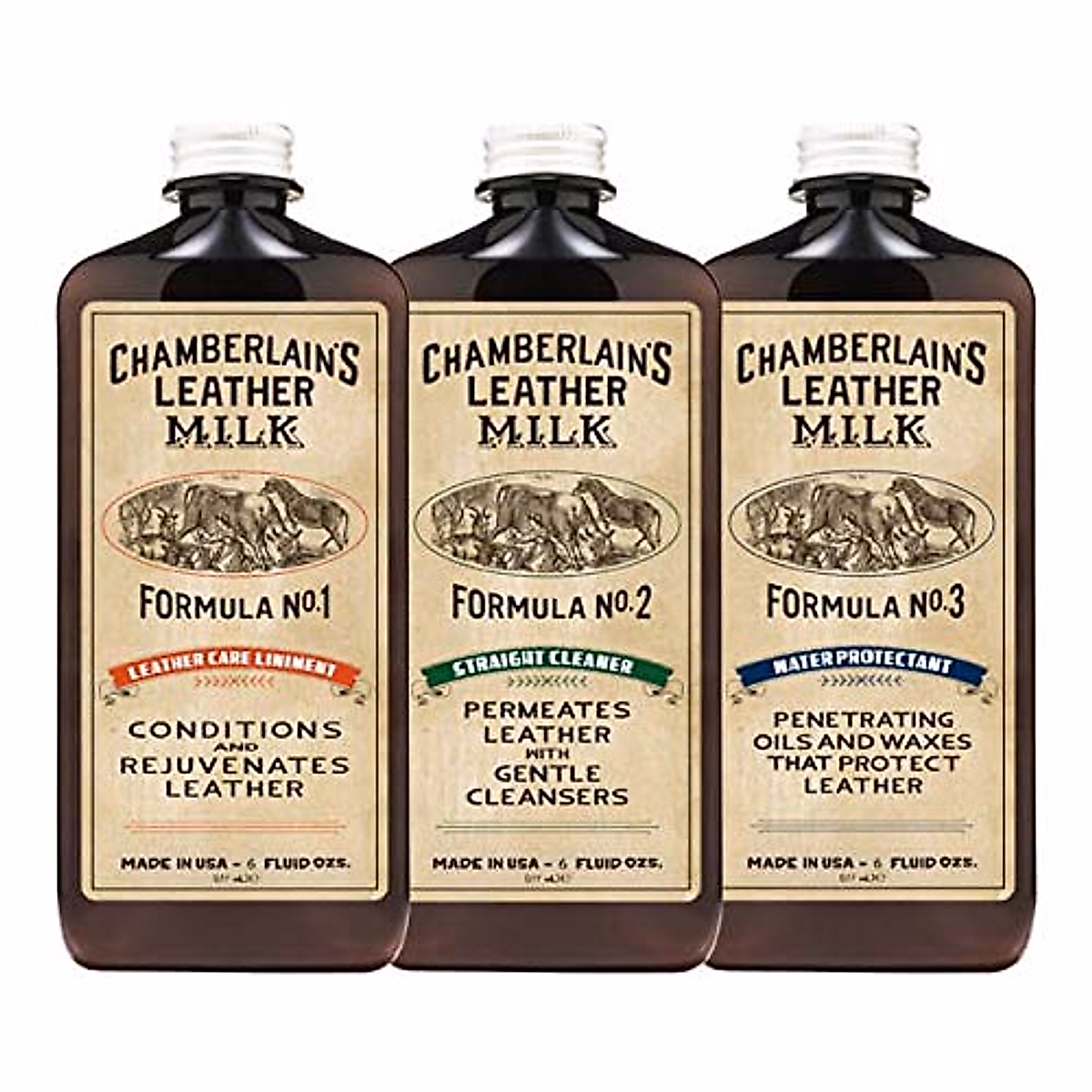 Leather Milk Leather Restoration Kit. Leather Cleaner, Conditioner, and Water Protector - No. 1-3 Leather Care Kit - All Natural, Non-Toxic. 2 Sizes. Made in The USA. Includes 3 Restoration Pads!