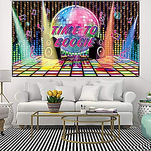 70s Theme Party Decorations Disco Backdrop Banner 60's 70's 80's Photo Booth Backdrop Wall Decorating for Disco Birthday Party Supplies, 72.8 x 43.3 Inch