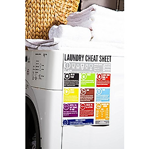 Voisin Products Magnet | Laundry Cheat Sheet | Laundry Room Decor or Laundry Room Sign | How to Do Laundry | Laundry Magnet Includes: Laundry Symbols & Stain Removal Chart | Laundry Room Wall Decor