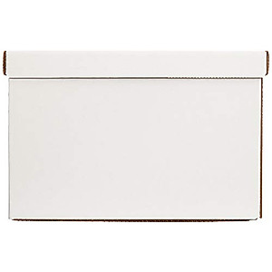 Amazon Basics Storage and Filing Boxes With Lid and Handles, Legal/Letter Size, Basic Duty, Pack of 20, White, 16.2" L x 12.5" W x 10.5" H
