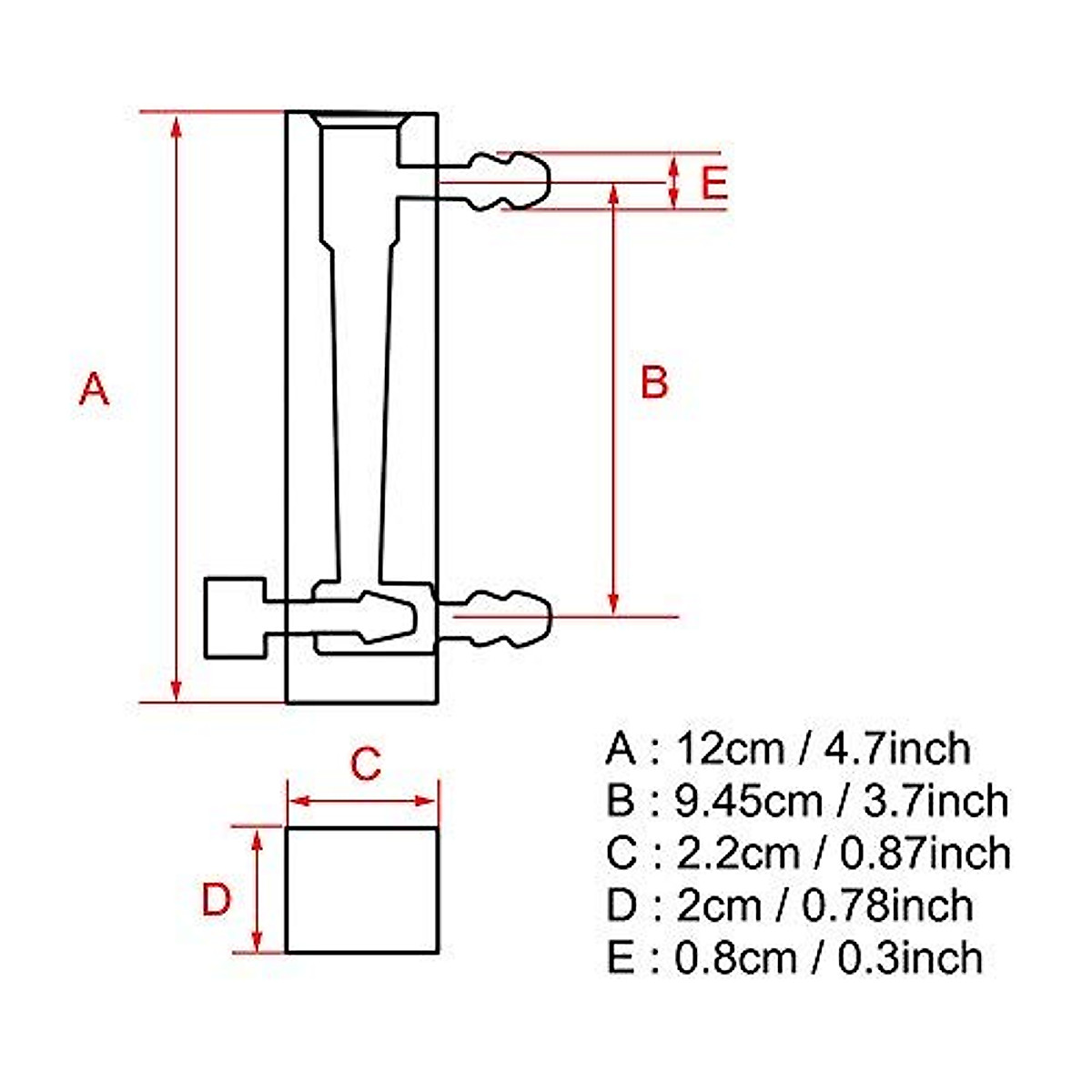 Gas Flowmeter, LZQ-7 Flowmeter 2-20LPM Flow Meter with Control Valve for Oxygen Air Gas