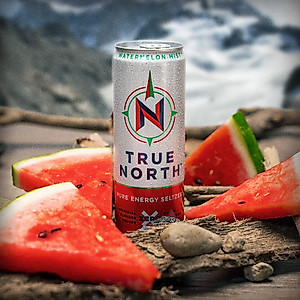 True North Pure Energy Seltzer, Watermelon Mist, 12 Fl Oz (Pack of 12)