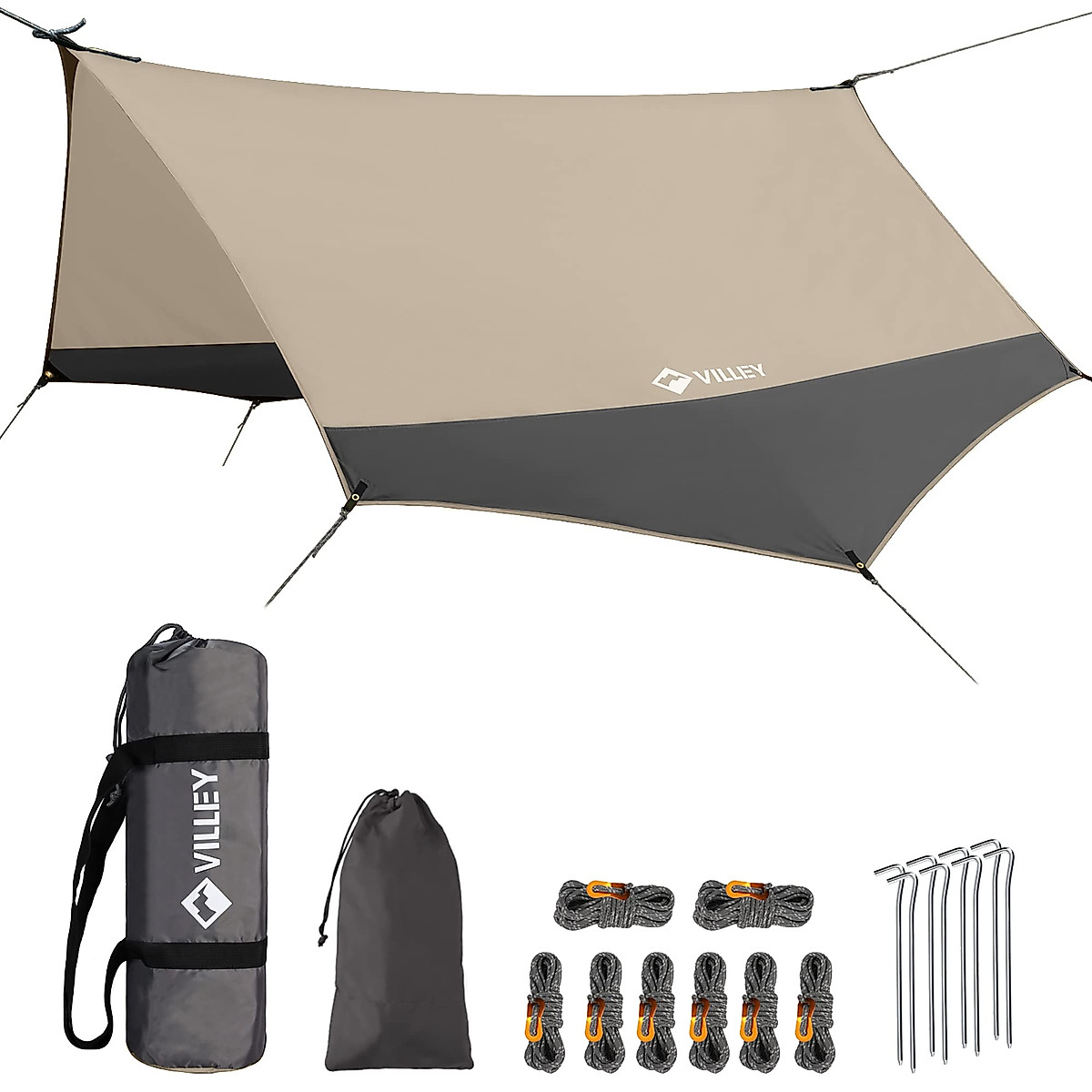 VILLEY Waterproof Camping Tarp - Easy Setup, Durable Canopy