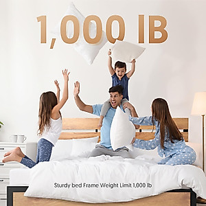 BONSOIR King Size Bed Frame Steady Steel Platform with Wood Headboard/Footboard,No Box Spring Needed, Easy Assembly, Squeaking Free (King Size)