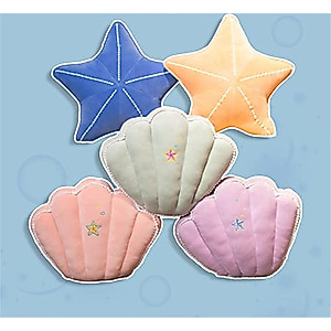 LICHENHAO Starfish Shell Pillow for Floor, Sofa, Reading Cushion (Orange, 19.6in)