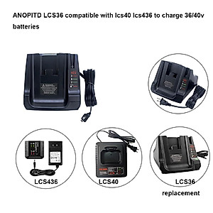 ANOITD 40V MAX Battery Fast Charger LCS40 LCS36 Replacement for Black and Decker 36V 40V Max Lithium Ion Tool Battery LBXR36 LST540 LBX2040 LCS1240 LBX1540 Compatible with Black Decker 40 Volt Charger