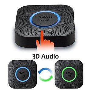 [Upgraded] 1Mii B06 Plus Bluetooth Receiver, HiFi Wireless Audio Adapter, Bluetooth 5.0 Receiver with 3D Surround aptX HD aptX Low Latency for Home Music Streaming Stereo System
