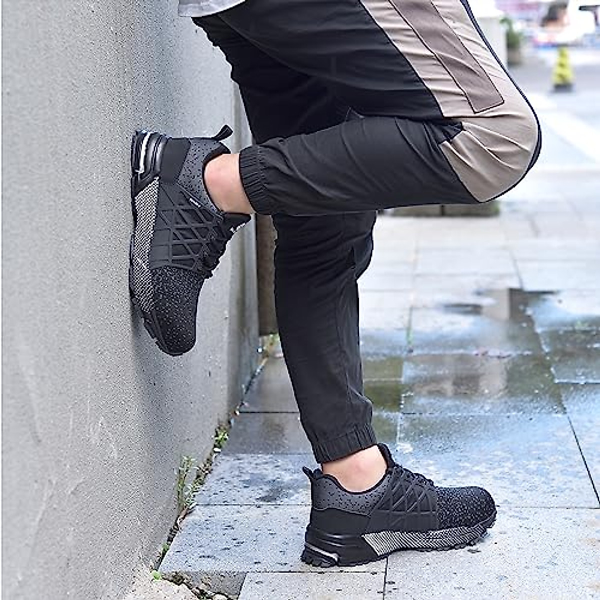 SUADEX Indestructible Steel Toe Shoes Men Women Safety Work Sneakers Comfortable Lightweight Black