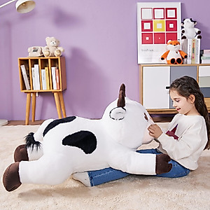 IKASA Giant Cow Stuffed Animal Plush Toy,30" Large Cute Jumbo Soft Toys,Huge Big Size Plushy Fluffy Fat Oversized Plushie