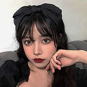 Aeyistry Bow Headband Bowknot Headband Big Bow Ribbon Hair Hoop Party Decoration Headdress Cosplay Costume Headwear(Black), female
