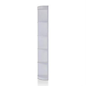 Furniture of America Maleena Contemporary Wood 5-Shelf Corner Bookcase in White