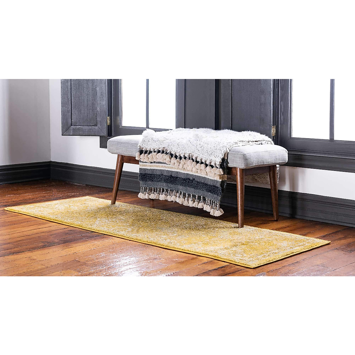 Unique Loom Penrose Collection Area Rug - Blake (2' 2" x 6' 1" Runner, Yellow/ Beige)