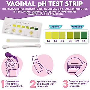 EcoBlossom Vaginal pH Test Strips for Women - Check pH Balance - Monitor Bacterial Vaginosis BV Treatment - Prevent Yeast Infection UTI - Fast Accurate Results, Individual Sealed Pouch (15 Count)