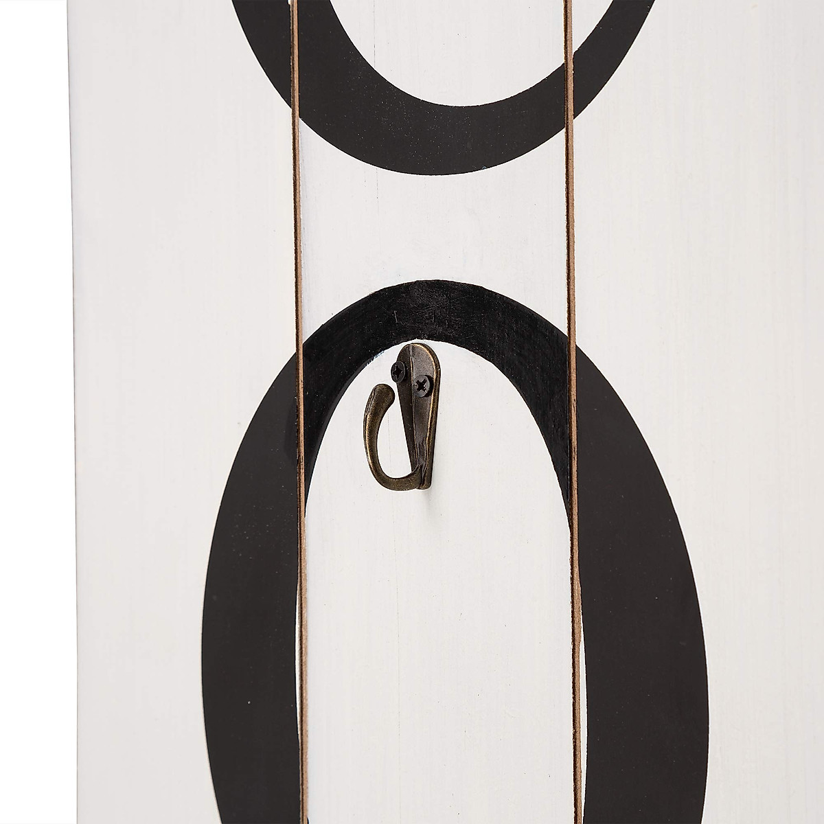 Glitzhome Wooden Welcome Sign for Porch Front Door Outdoor Rustic Farmhouse Vertical Hanging Wall Decor with Changable Wreathes, 60"H, White